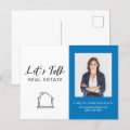 Let's Talk Real Estate Photo Logo Postcard | Zazzle