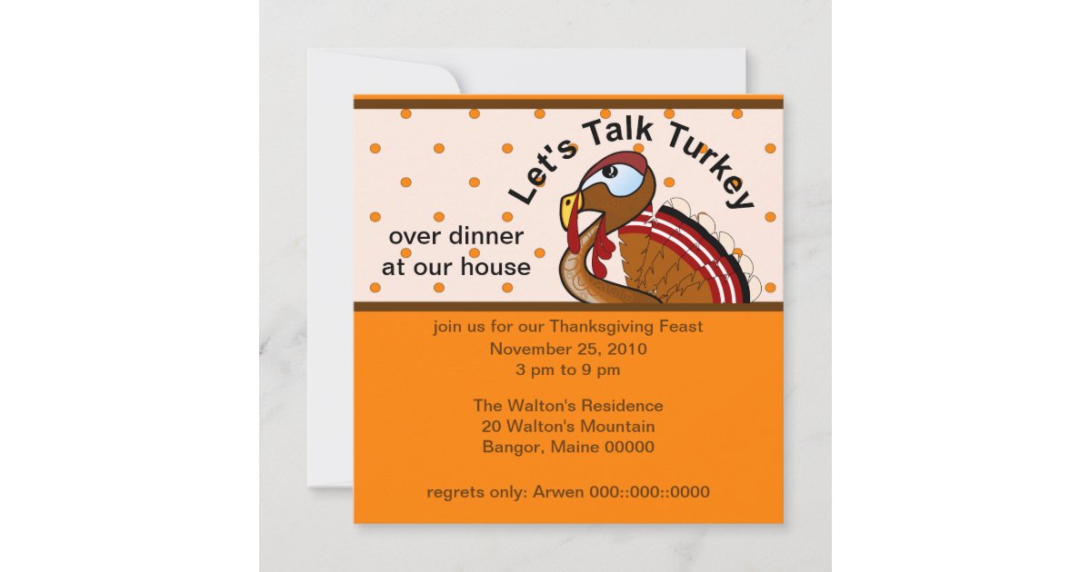 Let's Talk Turkey Invitation | Zazzle