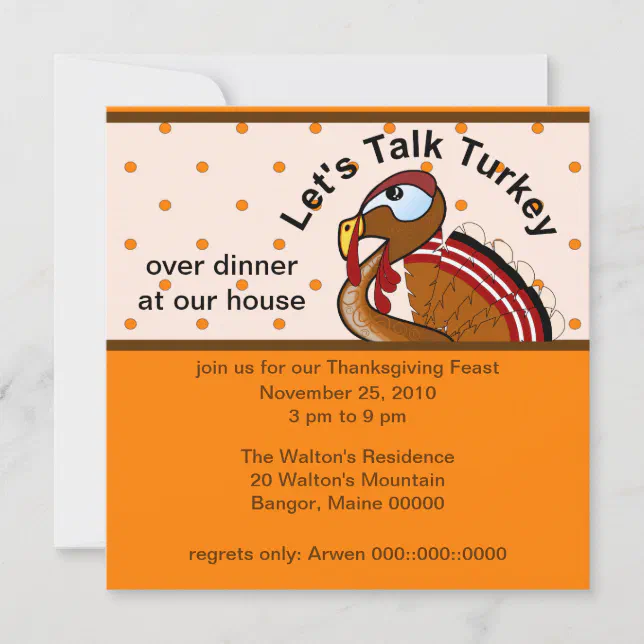 Let's Talk Turkey Invitation | Zazzle