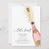 Let's Toast Champagne Bottle Bridal Shower Invitation | Zazzle