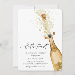 Let's Toast Couples Engagement Party Invitation | Zazzle