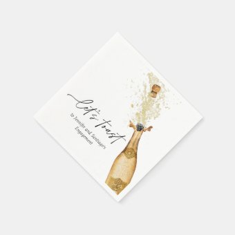 Let's Toast Couples Engagement Party Paper Napkins | Zazzle