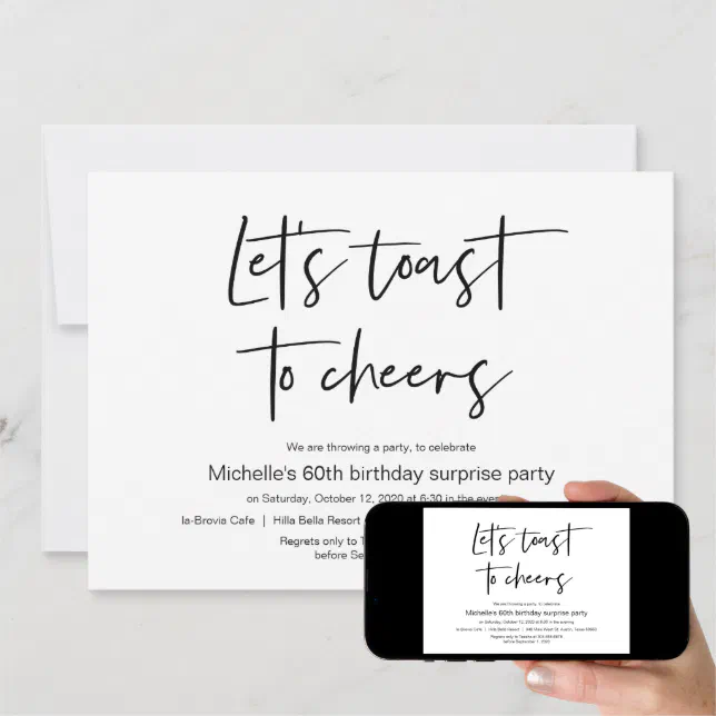 Let's toast to cheers, Surprise Birthday Party Invitation | Zazzle
