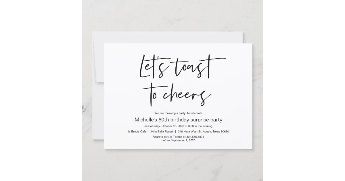 Let's toast to cheers, Surprise Birthday Party Invitation | Zazzle