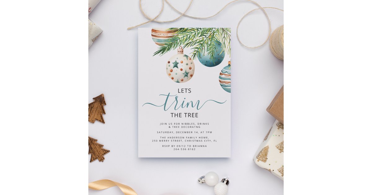Lets Trim The Tree | Christmas Party Invitation | Zazzle