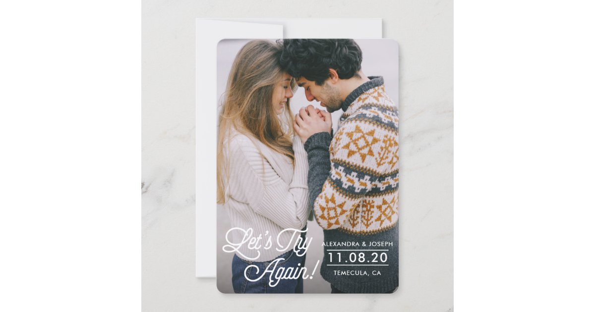 Let's Try Again Postponement Card | Zazzle