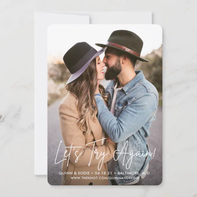 Let's Try Again Postponement Card | Zazzle