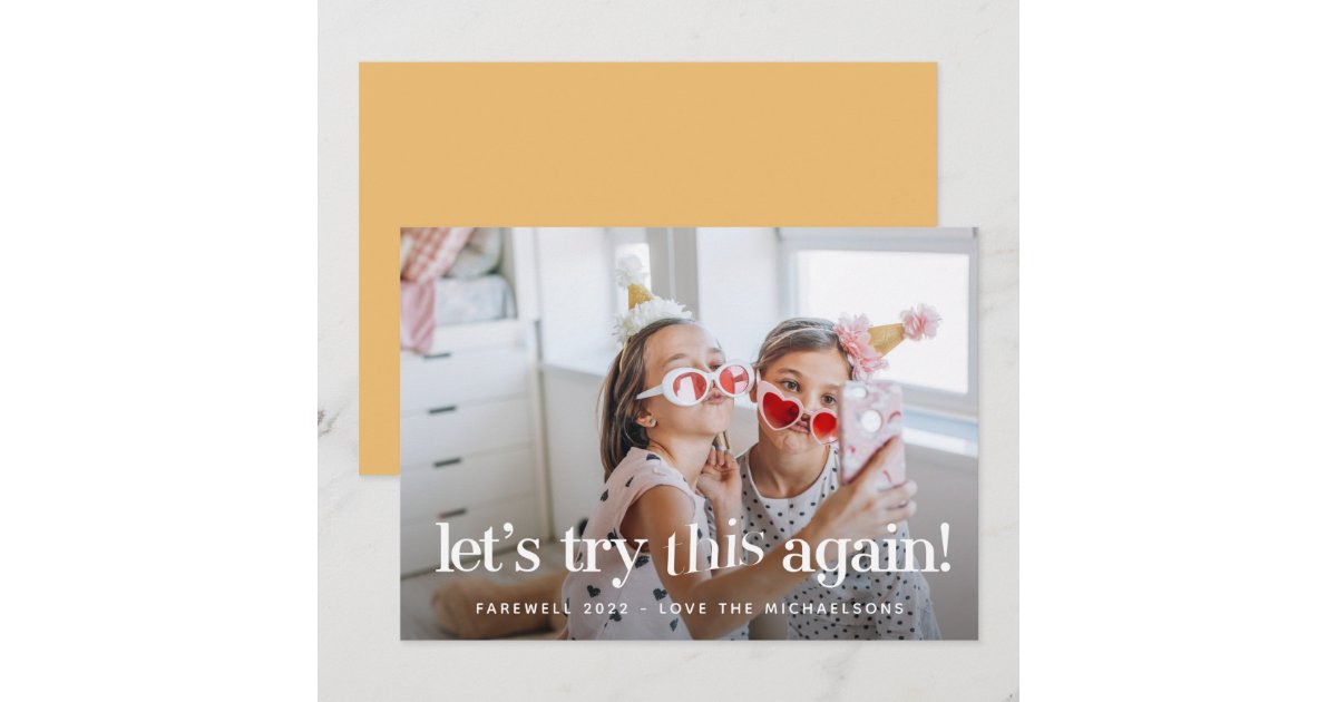 "Let's Try This Again" Holiday Photo Card | Zazzle