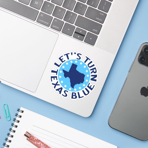 Let's Turn Texas Blue Vote Democrat Political Sticker | Zazzle
