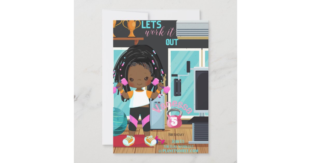 Lets Work It Out Birthday Invitation | Zazzle