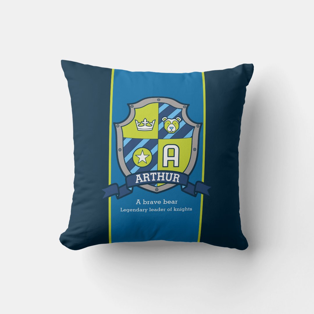 Letter A Arthur name meaning bear custom Throw Pillow | Zazzle