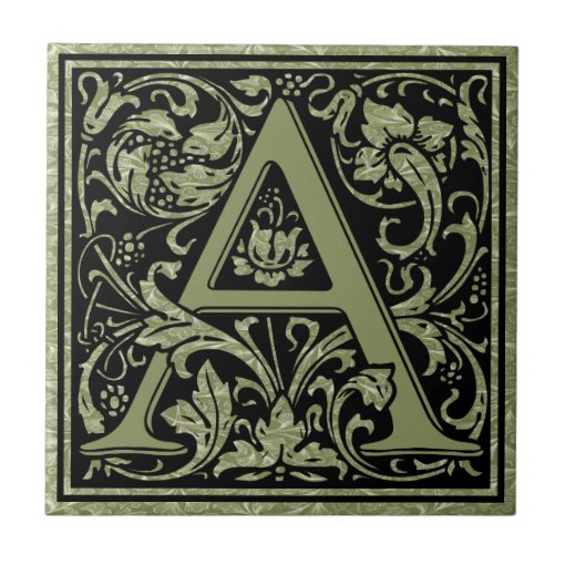 Letter A First Letter Monogram Ceramic Tile | Zazzle