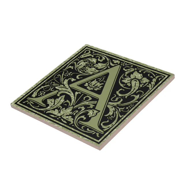 Letter A First Letter Monogram Ceramic Tile | Zazzle