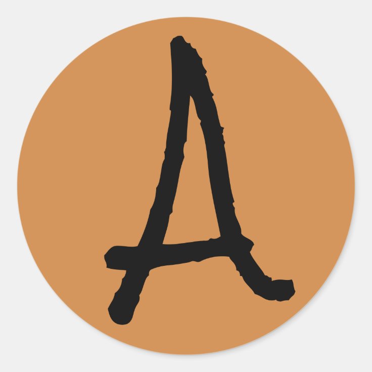 Letter A Rock Salt Alphabet by Janz Peru Gold Classic Round Sticker ...
