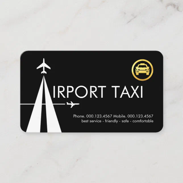 Letter A Runway Airport Taxi Business Card | Zazzle