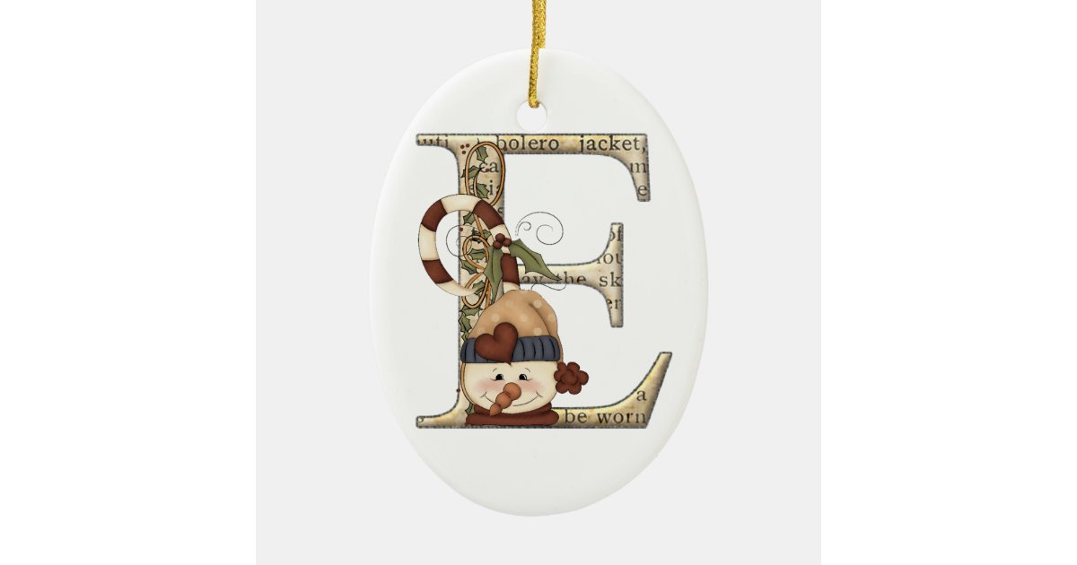 Letter Art - E - Christmas Ornament | Zazzle