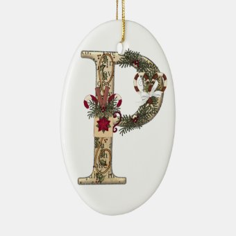 Letter Art - P - Christmas Coffee Mug Ornament | Zazzle