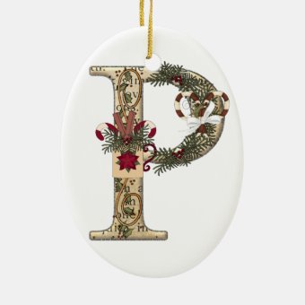 Letter Art - P - Christmas Coffee Mug Ornament | Zazzle