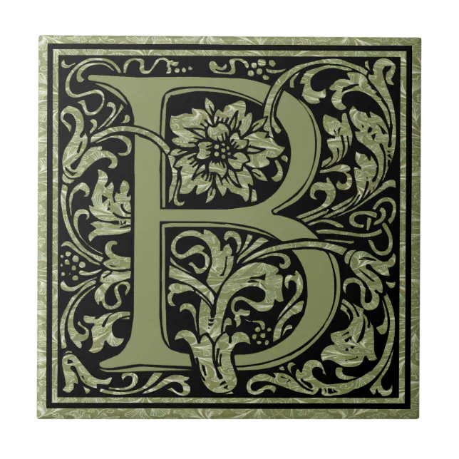 Letter B First Letter Monogram Ceramic Tile | Zazzle
