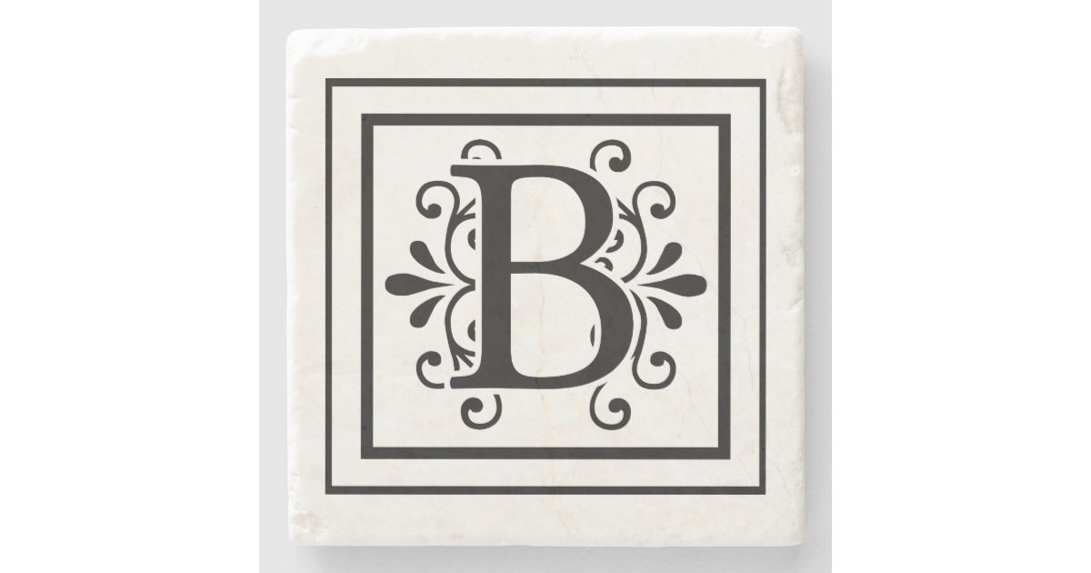 Letter B Monogram Stone Coasters | Zazzle
