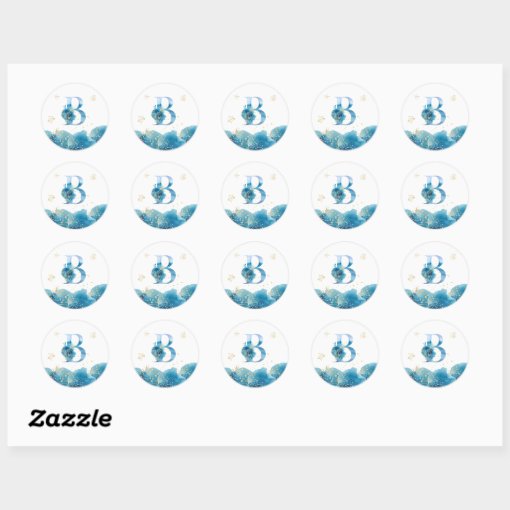 LETTER B - Sea Ocean Beach Envelope Sticker | Zazzle