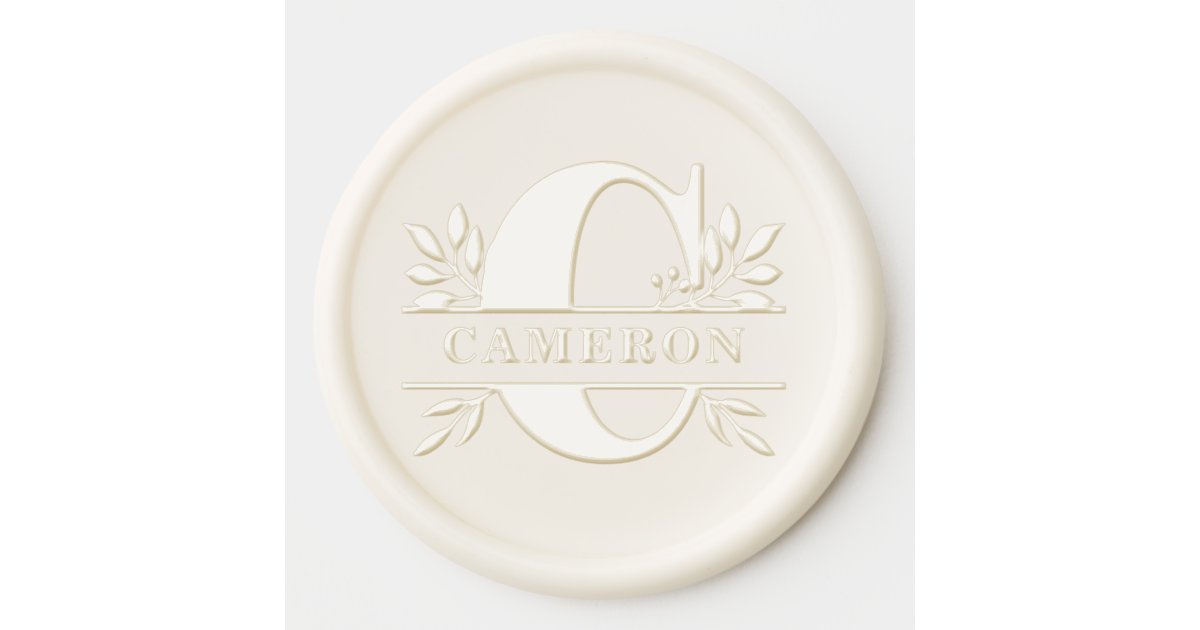 Letter C Classic Foliage Family Name Monogram Wax Seal Sticker | Zazzle