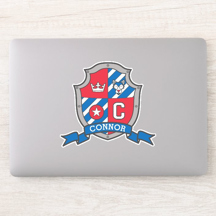 Letter C custom name Connor wolf knights crest Sticker | Zazzle.com
