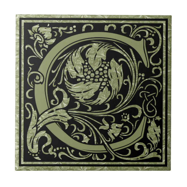Letter C First Letter Monogram Tile | Zazzle