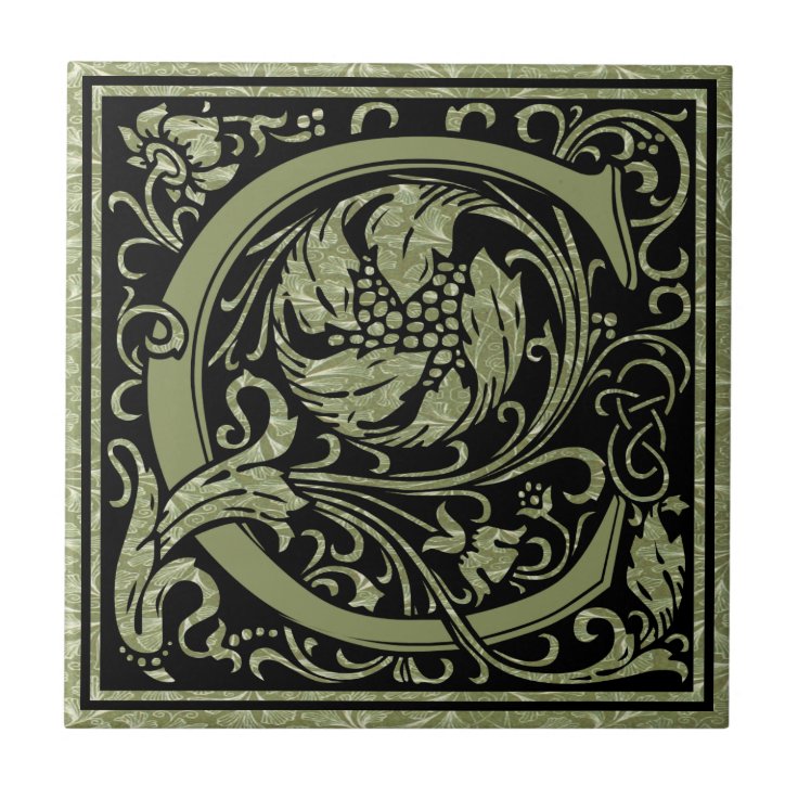 Letter C First Letter Monogram Tile | Zazzle