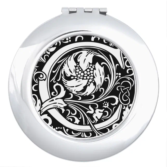 Letter C Medieval Monogram Art Nouveau Vanity Mirror | Zazzle