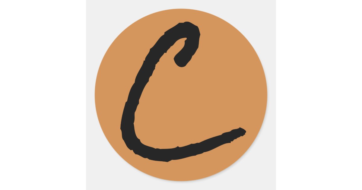 Letter C Rock Salt Alphabet by Janz Peru Gold Classic Round Sticker ...