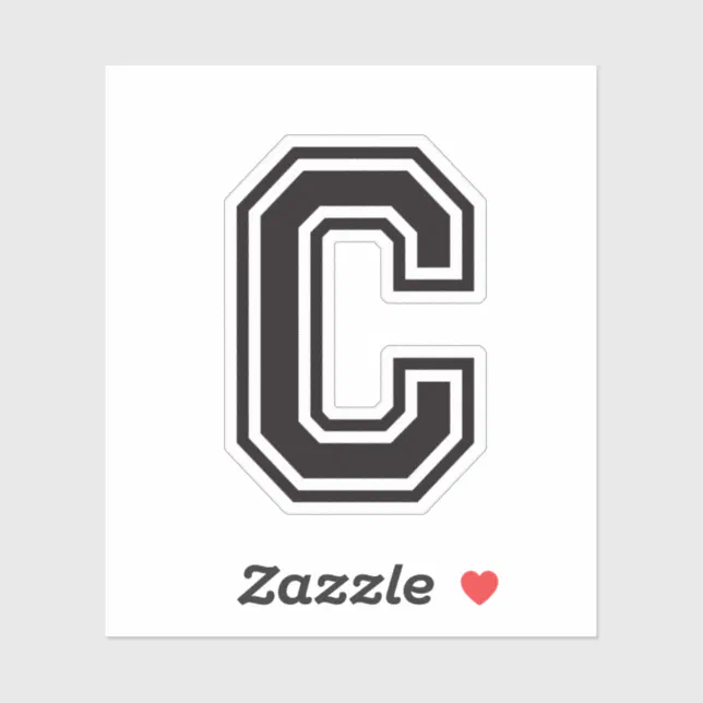 Letter C sporty college font alphabet Sticker | Zazzle
