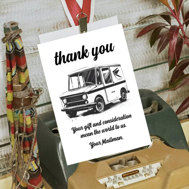 Letter Carrier Mailman Postal Mail Carrier Thank You Card | Zazzle