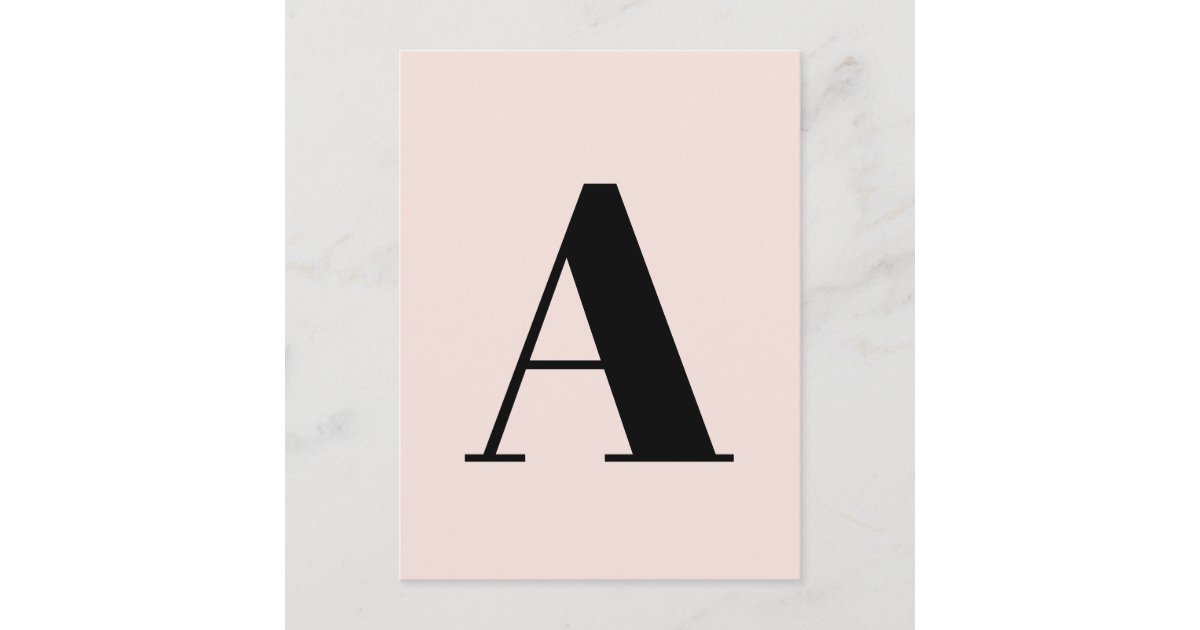 Letter Custom Alphabet | Modern Minimalist Pink Postcard | Zazzle