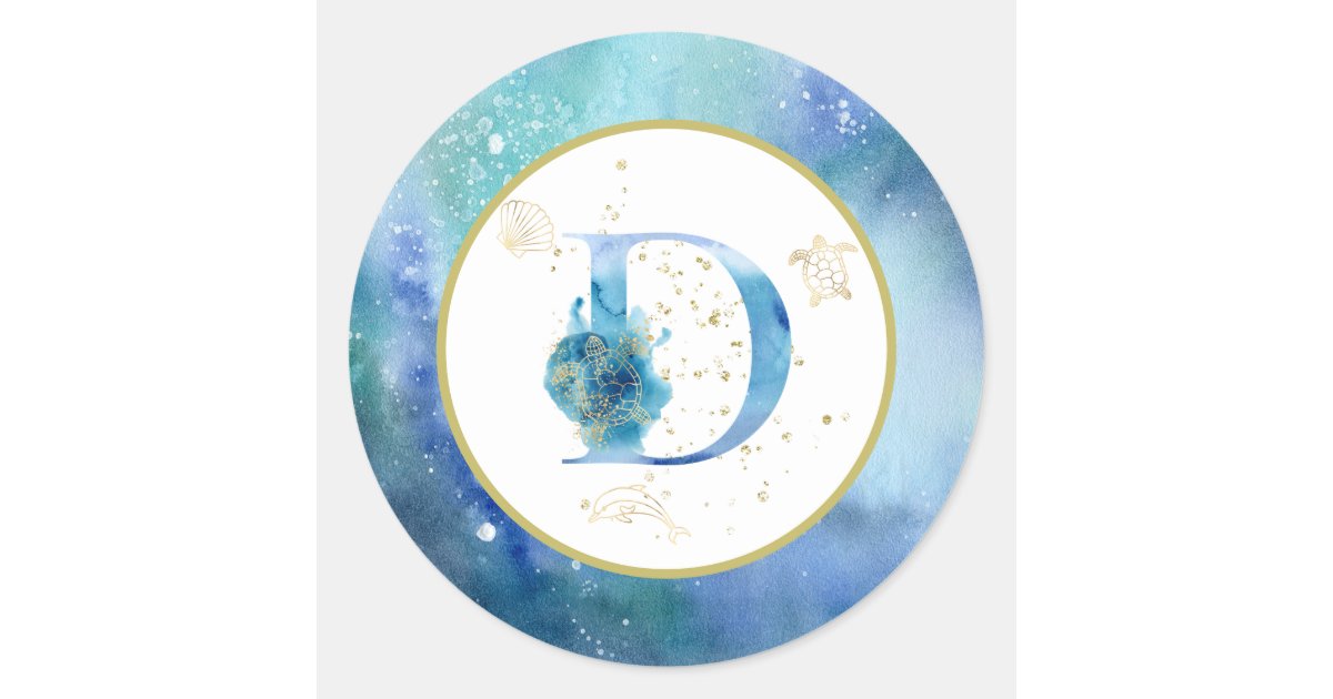 LETTER D - Nautical Beach Envelope Sticker | Zazzle