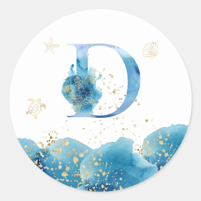 LETTER D - Sea Ocean Beach Envelope Sticker | Zazzle.com