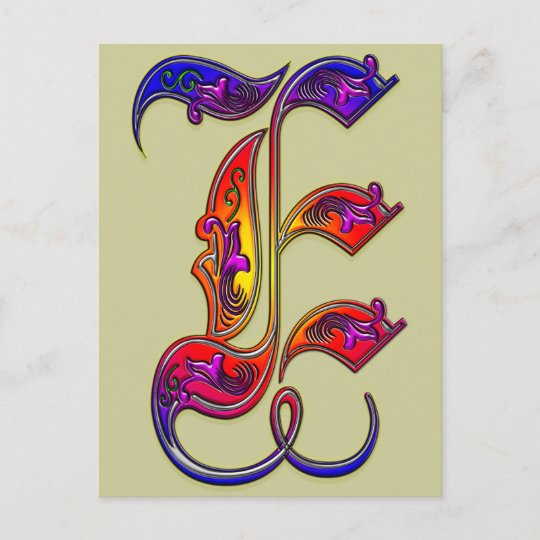 Letter E Alphabet Monogram Print Postcard | Zazzle.com