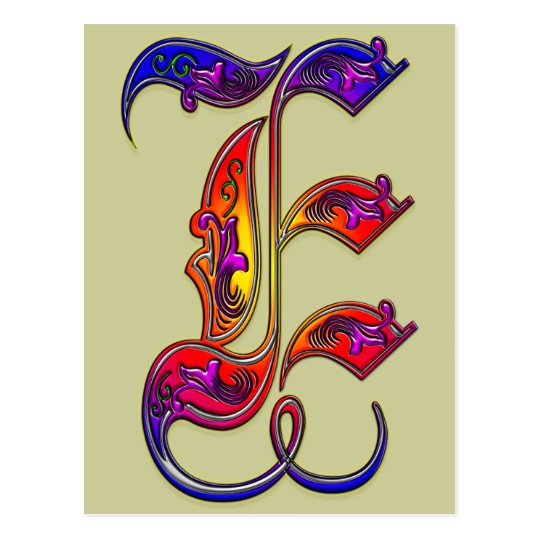Letter E Alphabet Monogram Print Postcard | Zazzle.com