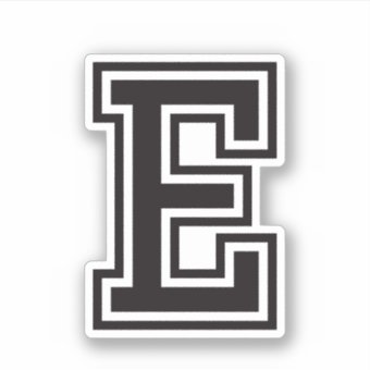 Letter E sporty college font alphabet Sticker | Zazzle
