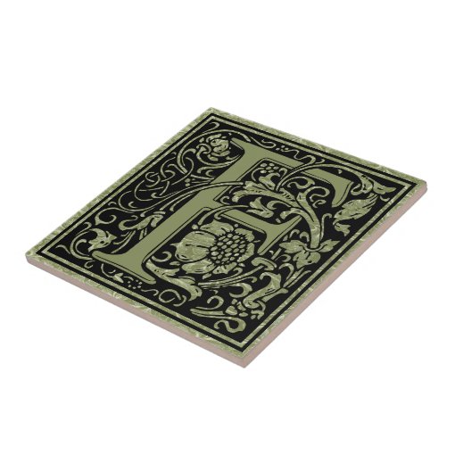 Letter F First Letter Monogram Tile | Zazzle