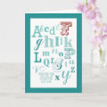 Letter F Initial Name Alphabet Birthday Teal & Red Card | Zazzle