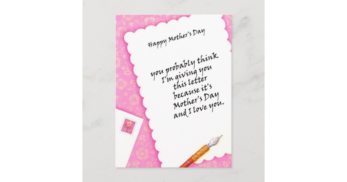 Letter for my Mom Postcard | Zazzle
