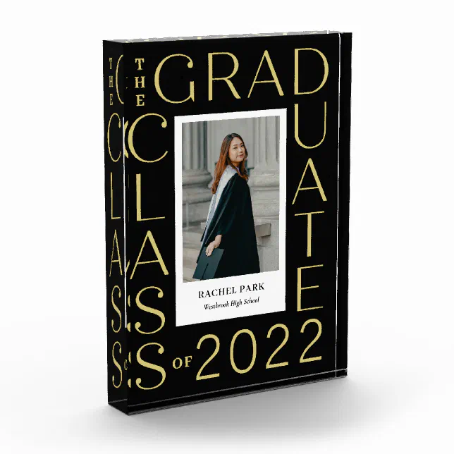 Letter Frame Editable Color Graduation Keepsake Acrylic Award | Zazzle