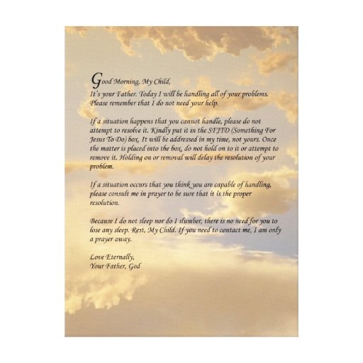 Letter From God Canvas Print | Zazzle