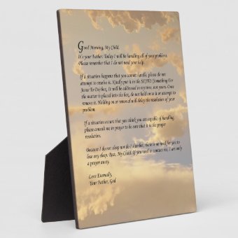 Letter From God Plaque | Zazzle