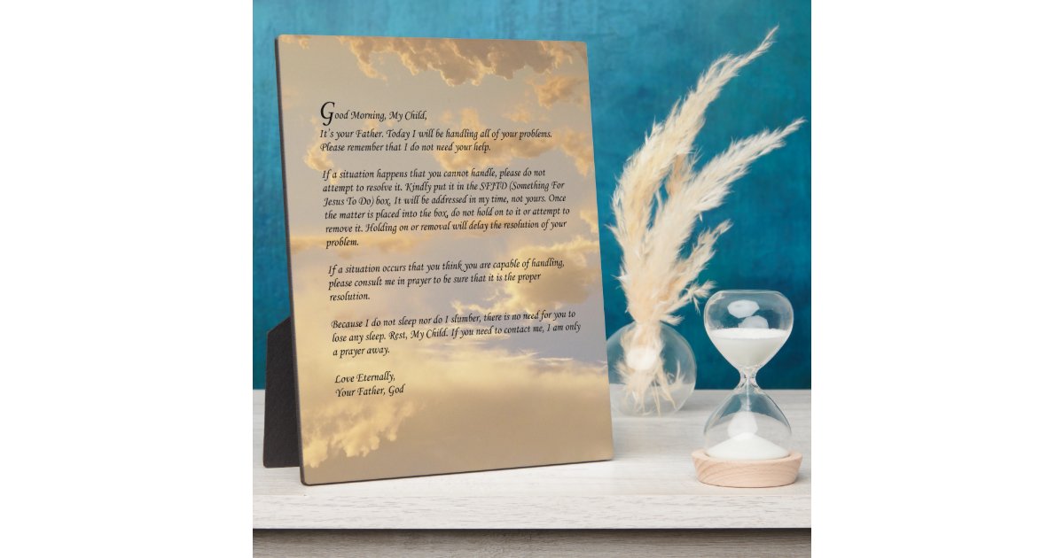 Letter From God Plaque | Zazzle