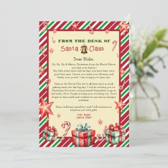 Letter from Santa Claus Christmas Invitation | Zazzle