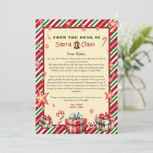 Letter from Santa Claus Christmas Invitation | Zazzle