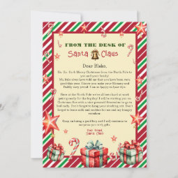 Letter from Santa Claus Christmas Invitation | Zazzle