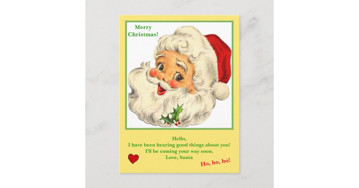 Letter from Santa Claus on cute Postcard | Zazzle
